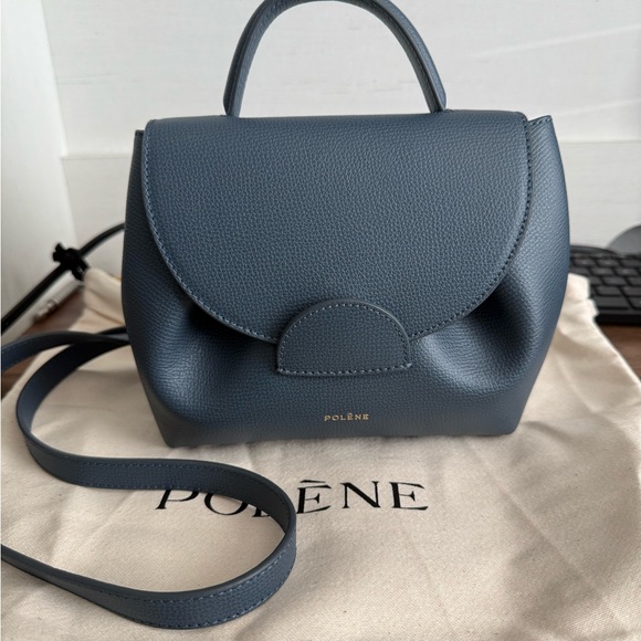 Polene | Bags | Polene Numro Un Nano Midnight Blue Leather Handbag ...
